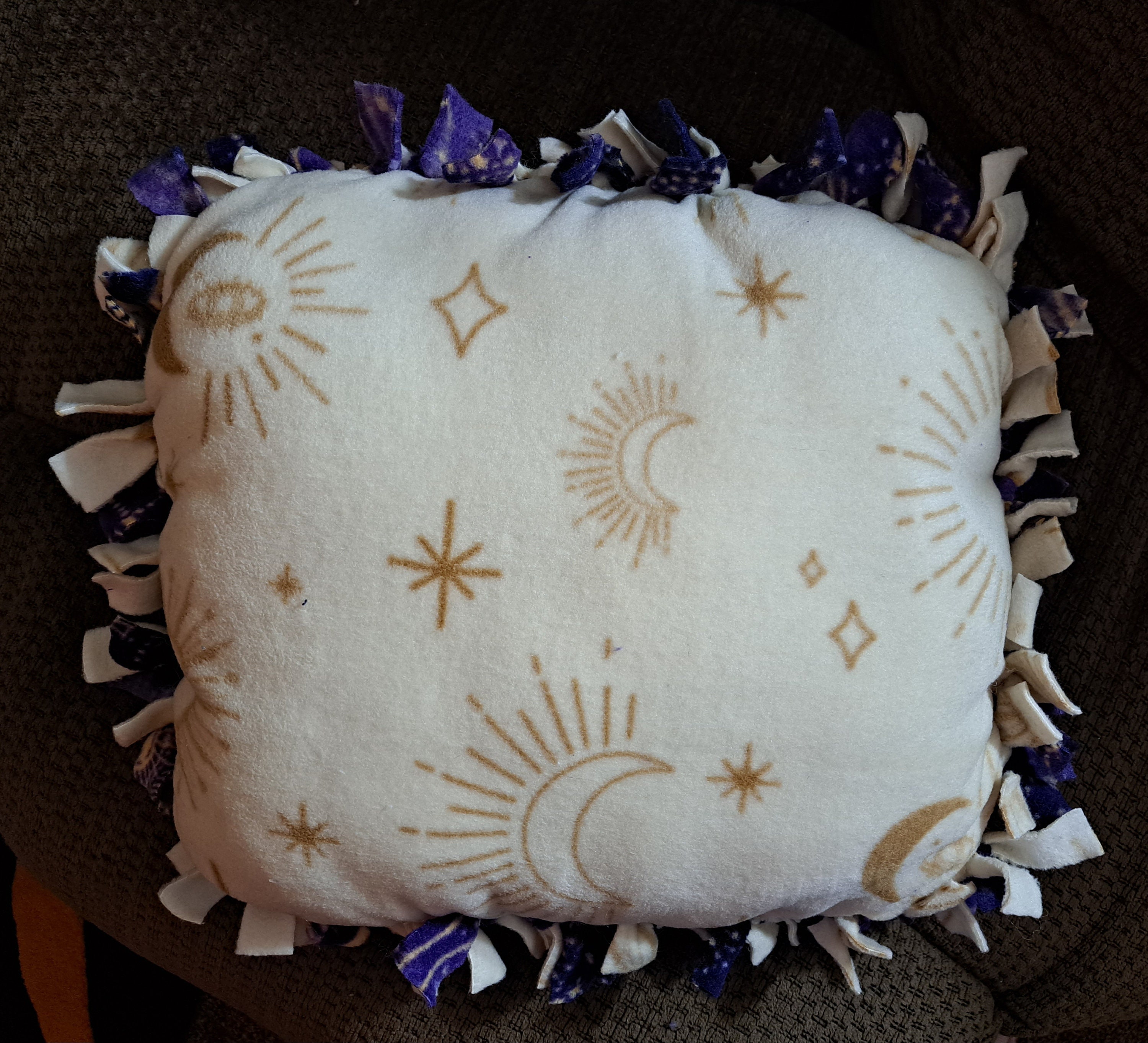 Set of 2 Handmade Double Sided No Sew Purple Celestial Zodiac Sun Moon ...