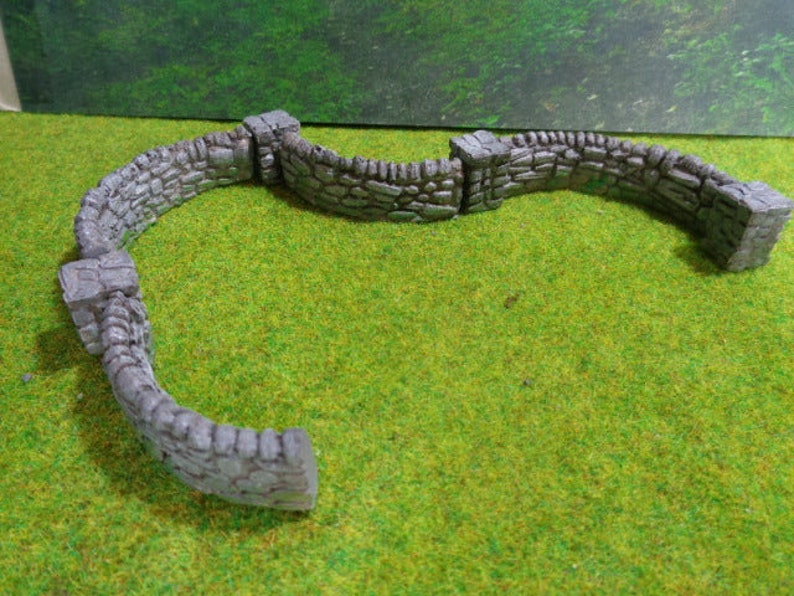 DT39 Country Walling Curved Sections - Model Railway Scenery OO Scale ...