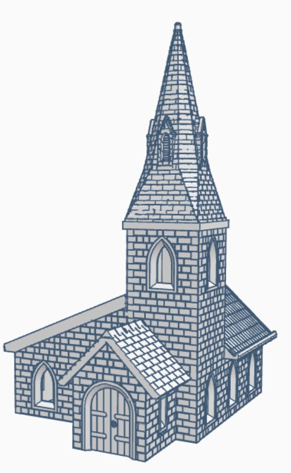Model Church 3D Printable Digital Download Model Railways and Wargames ...