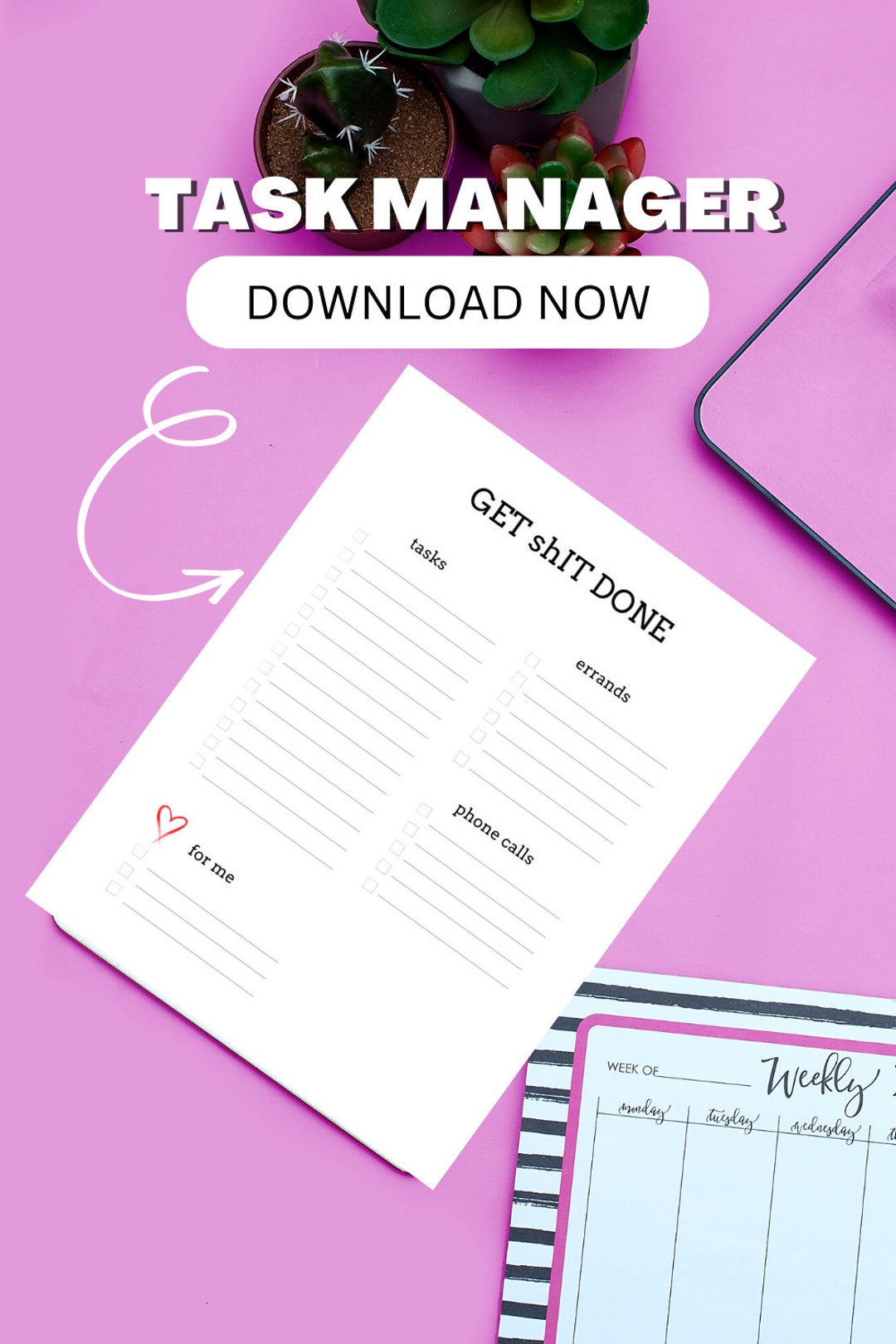 Blank to Do List, Printable, Task Manager, Productivity Planner ...