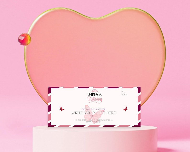 Editable Gift Coupon Template Canva, Happy Birthday Gift Certificate ...