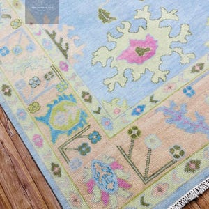 Oushak Rugs Living Room Pastel Oushak Rug 8x10 9x12 Custom Oushak ...