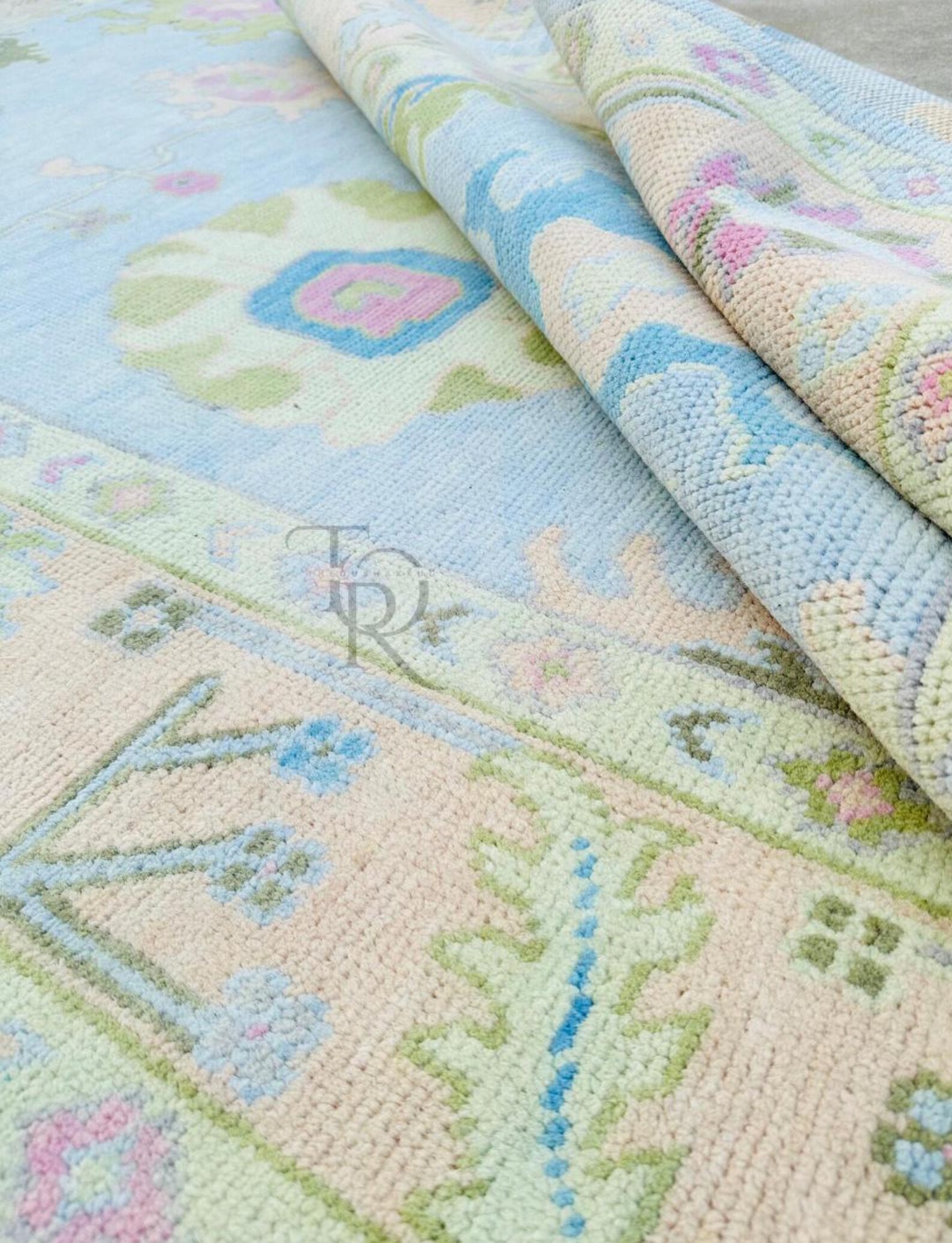 Oushak Rugs Living Room Pastel Oushak Rug 8x10 9x12 Custom Oushak ...