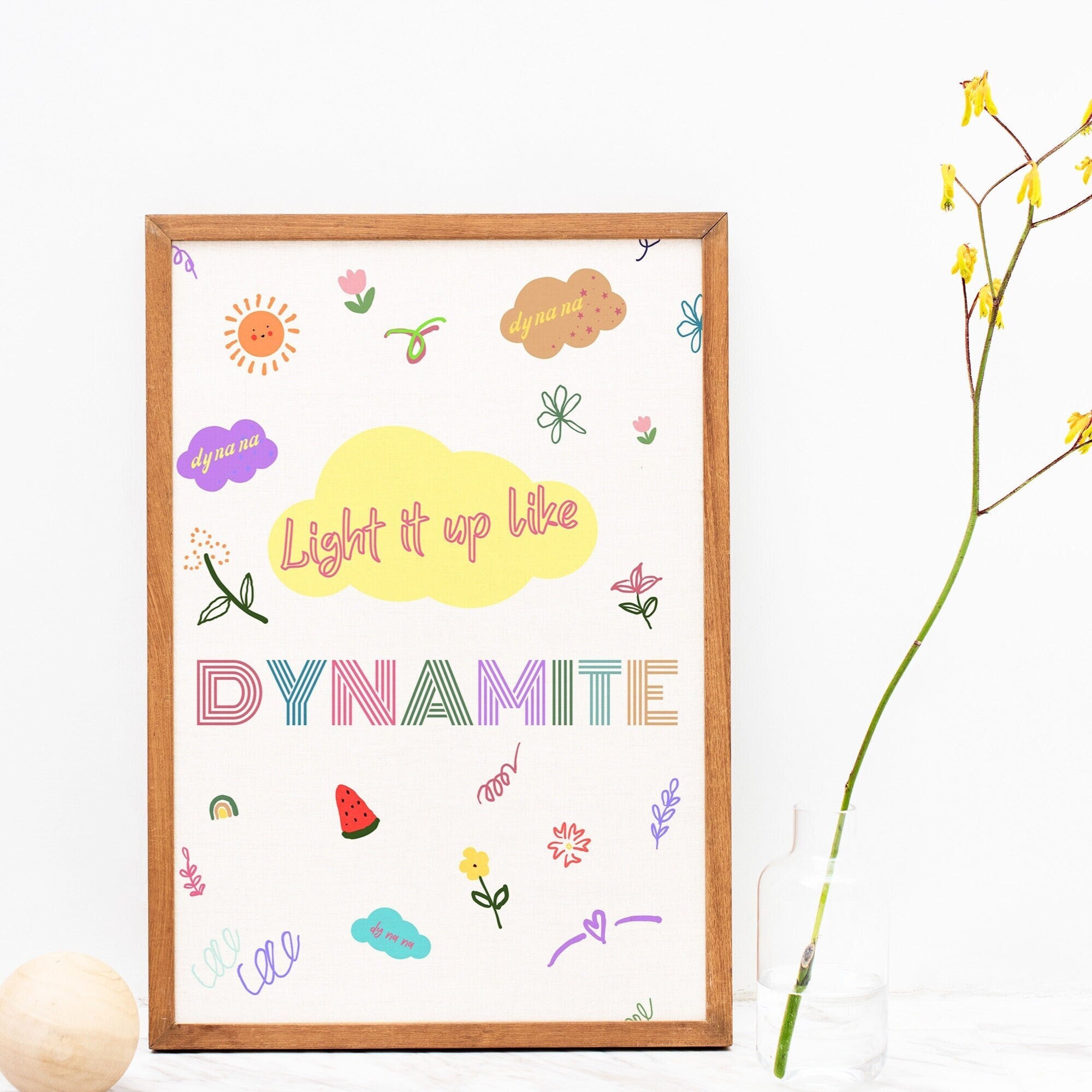 Bts Dynamite Lyric Wall Art, Bts Printable Poster, Bts Art Decor Print ...