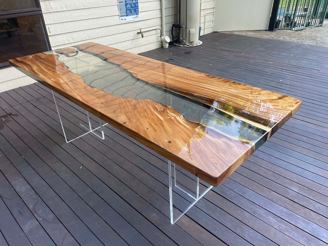 Walnut and Epoxy River Dining Table - Live Edge - Locally Made in ...