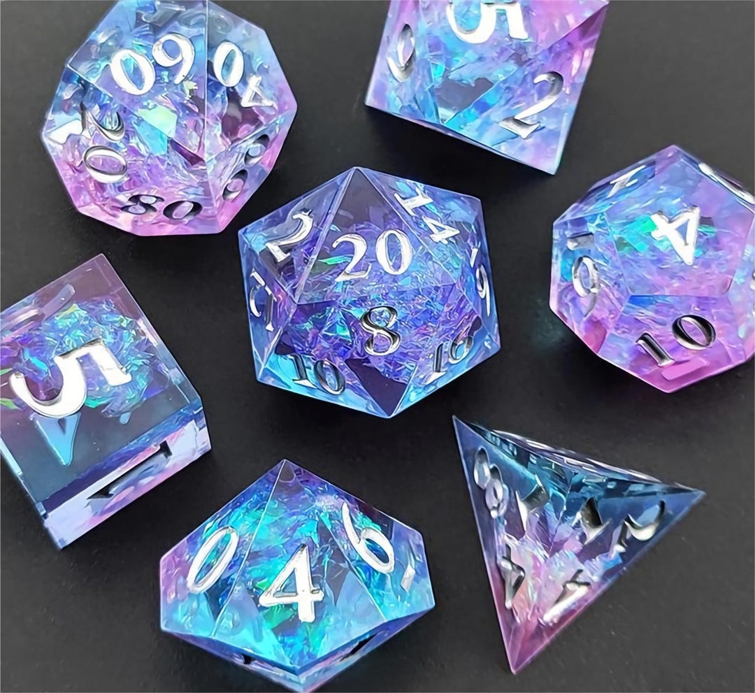 D and D Dice Set Colorful Resin Dice Set Dnd Polyhedral Dice - Etsy