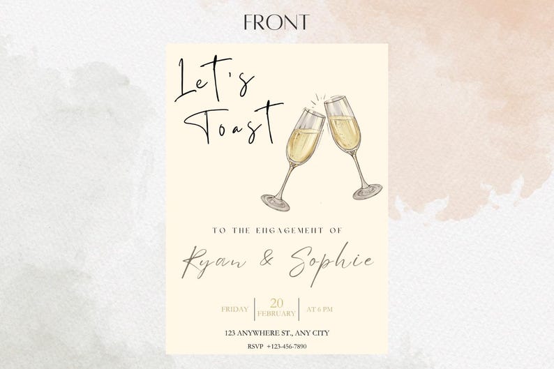 Let's Toast Engagement Party Invitation - Etsy