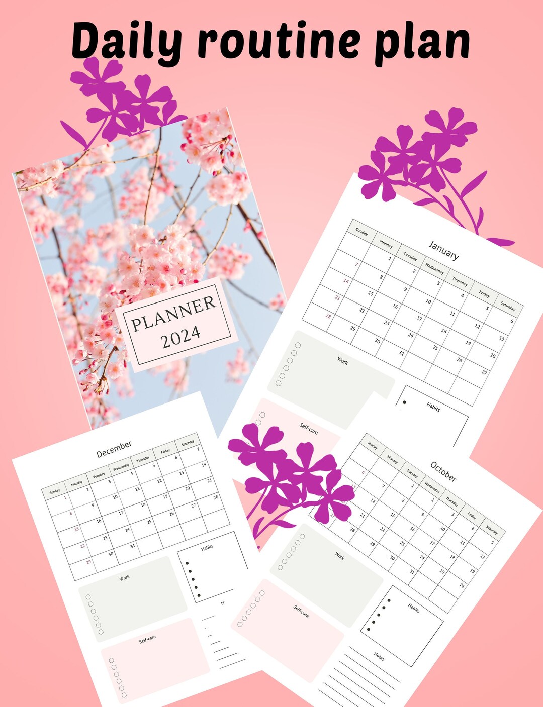 Daily Routine Plan,project Planner Printable, Productivity Planner ...