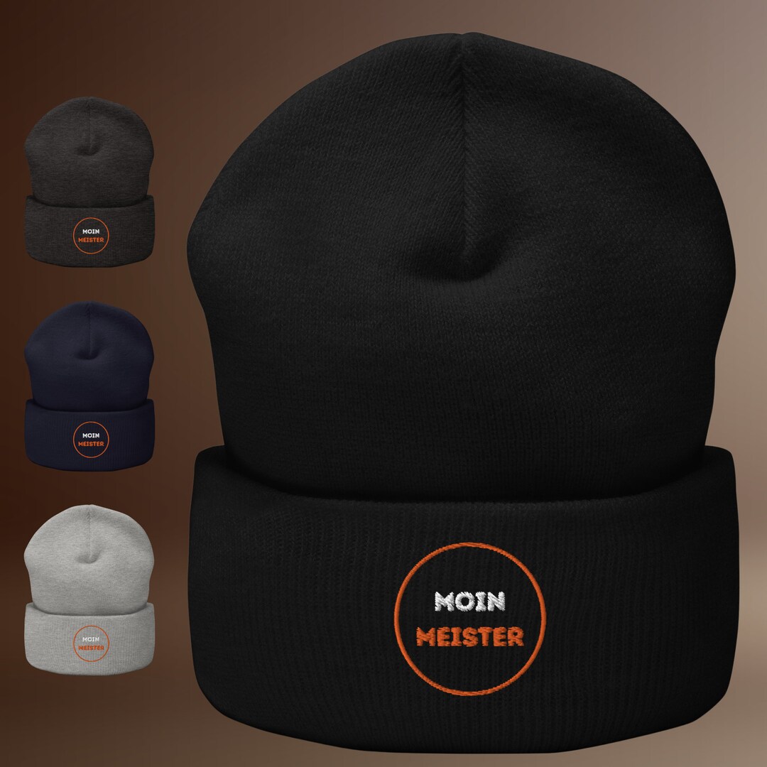 Comfortable Knitted Hat With a Cool Saying 'moin Meister' Winter Hat ...