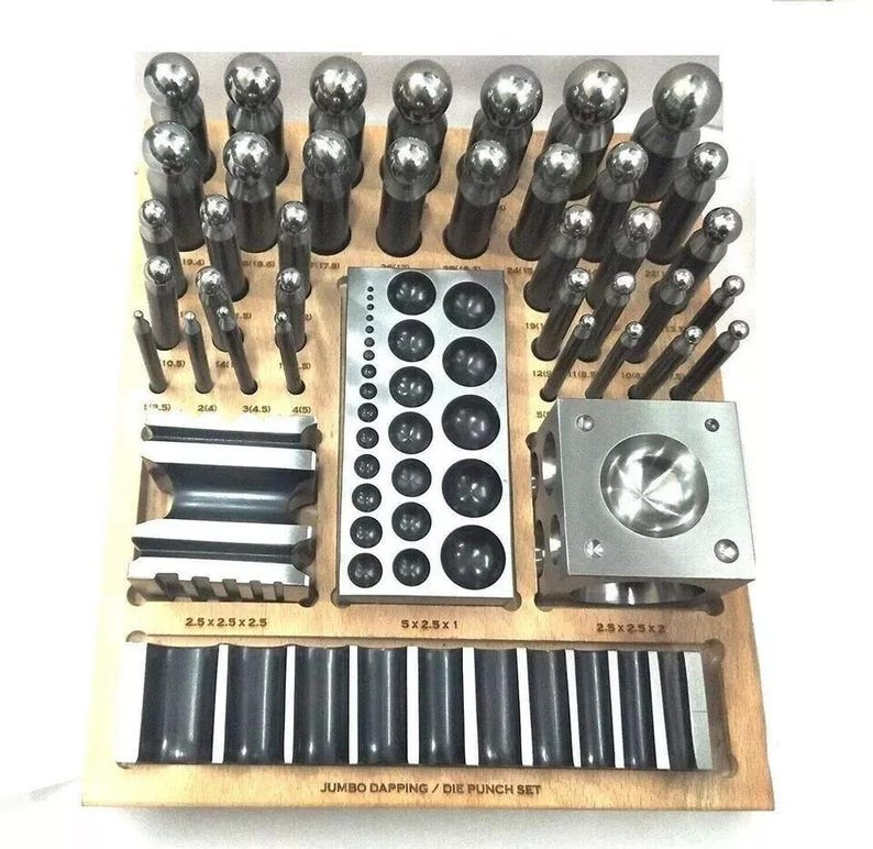 40pcs Jumbo Doming Block & Punch Set Made of Steel Dapping Die Jeweller ...