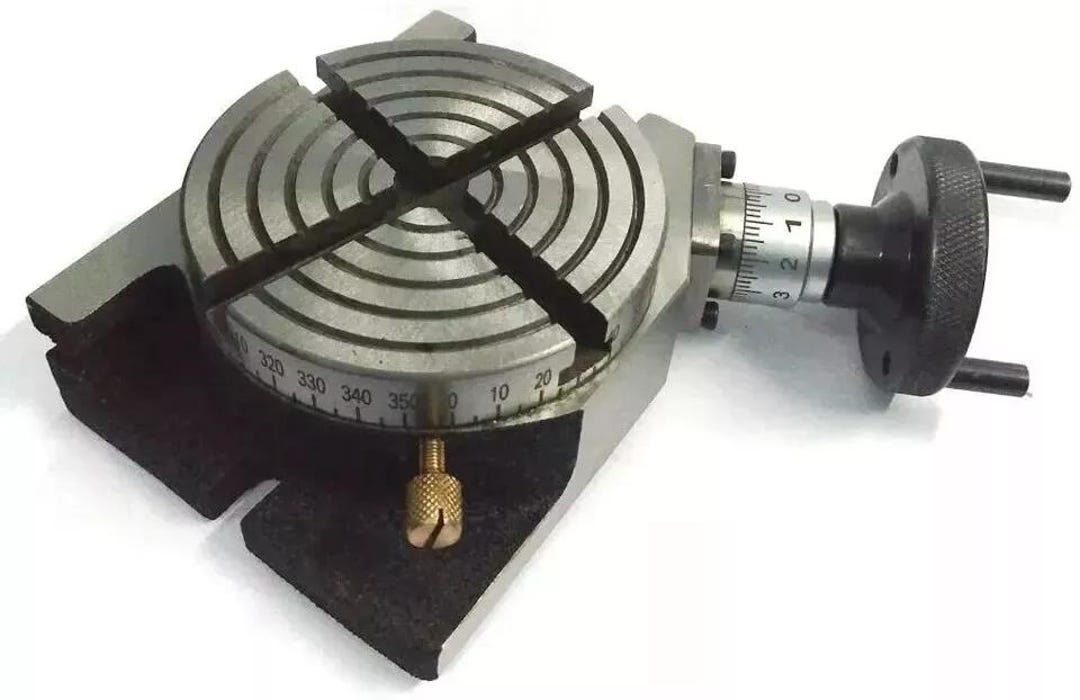 4 100MM Rotary Table Horizontal Vertical 4 Slots for Milling Machine ...