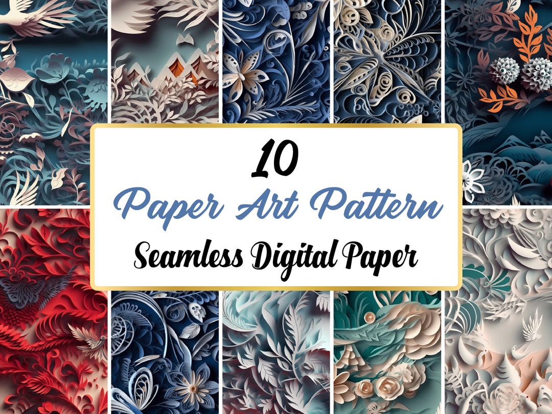 Paper Art Pattern Digital Paper Scrapbooking Paper Background Seamless ...