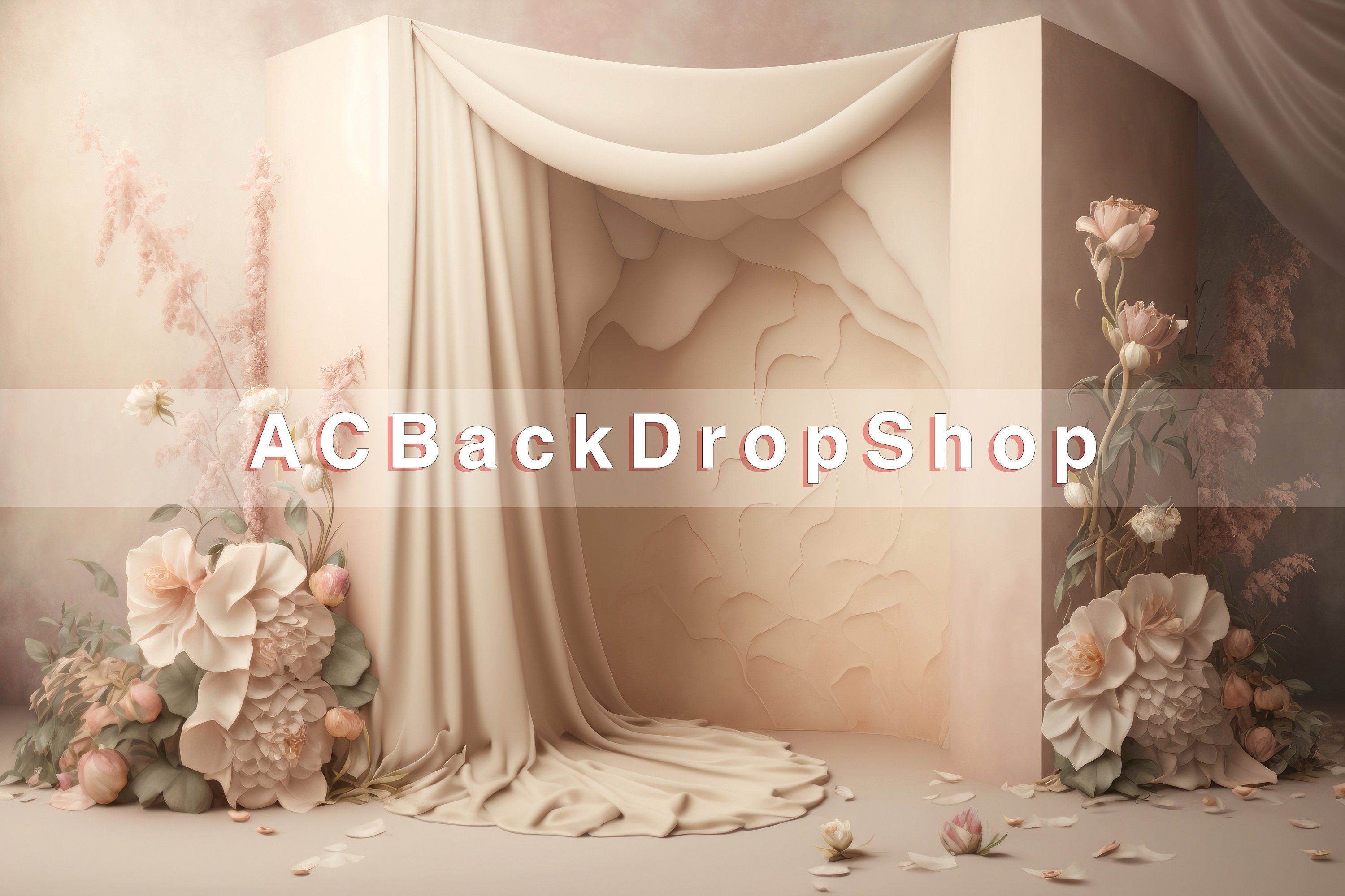 Soft Floral Room Digital Backdrop,maternity Backdrop Overlays, Studio ...