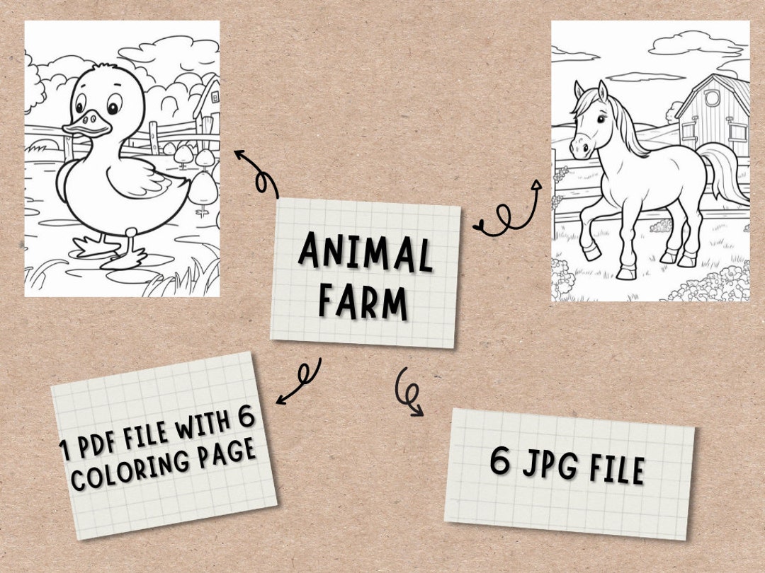 Printable Farm Animals Coloring Book - Instant Download, Eco-friendly ...