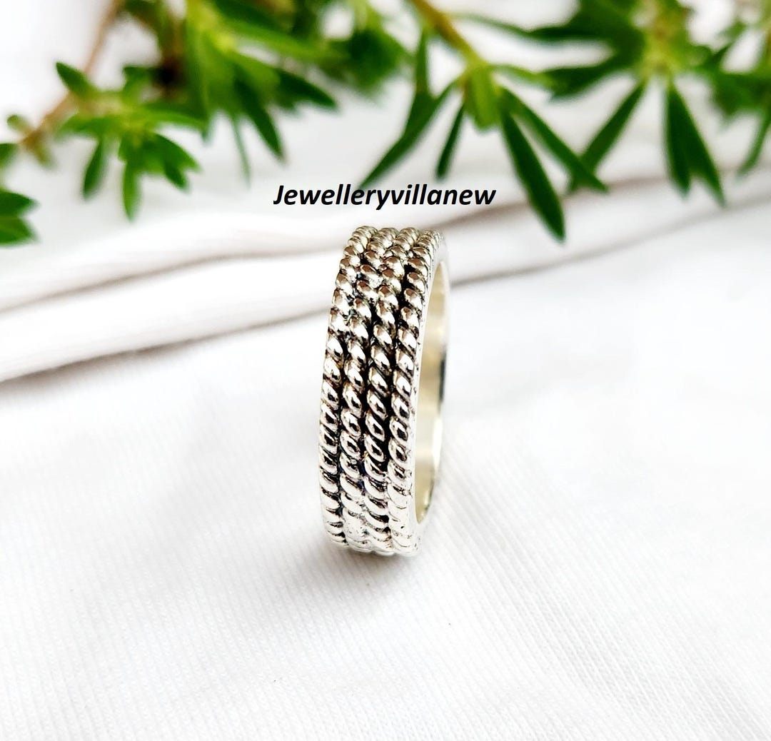 Handmade Sterling Silver Fidget Ring: Twisted Wire Meditation Band - Etsy