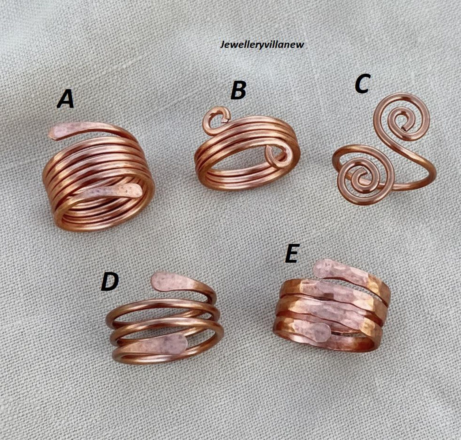 Copper Funky Bands Rings, Handmade Ring, Daily Wear Ring, Couple Copper ...