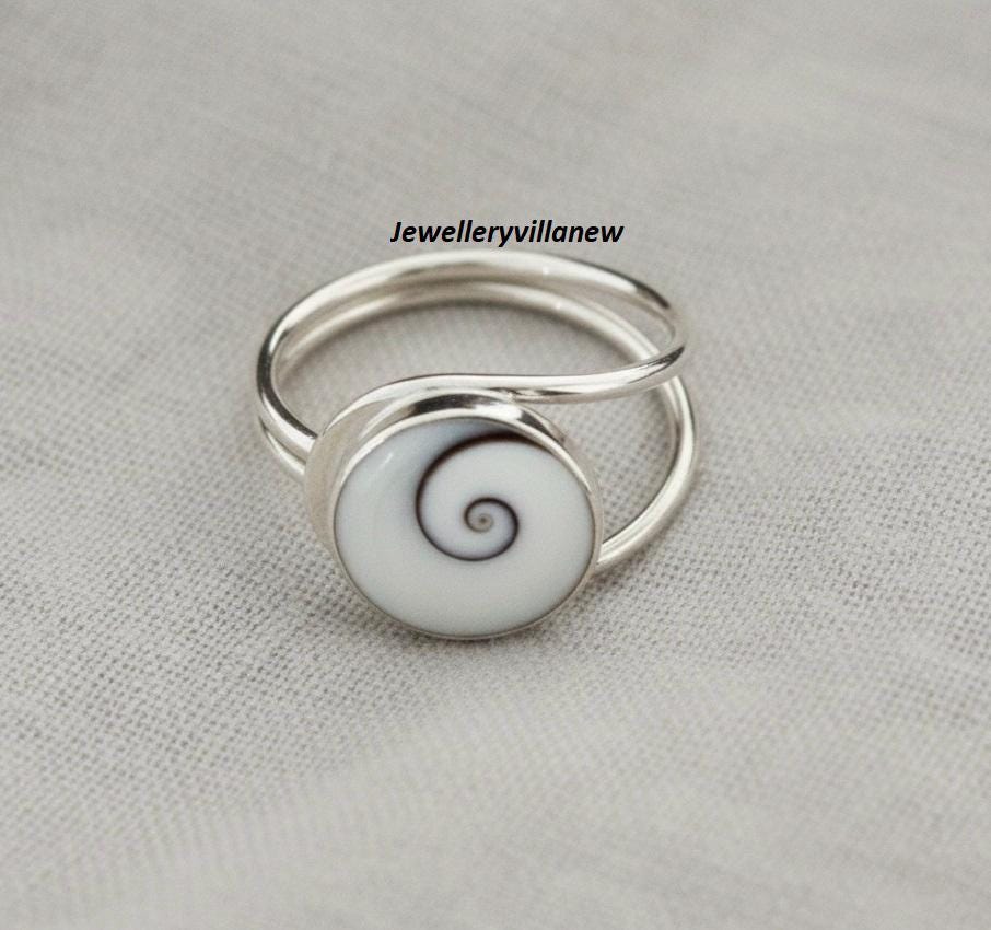 Handmade Shiva Eye Shell 925 Sterling Silver Ring, Boho Hippie Style - Etsy
