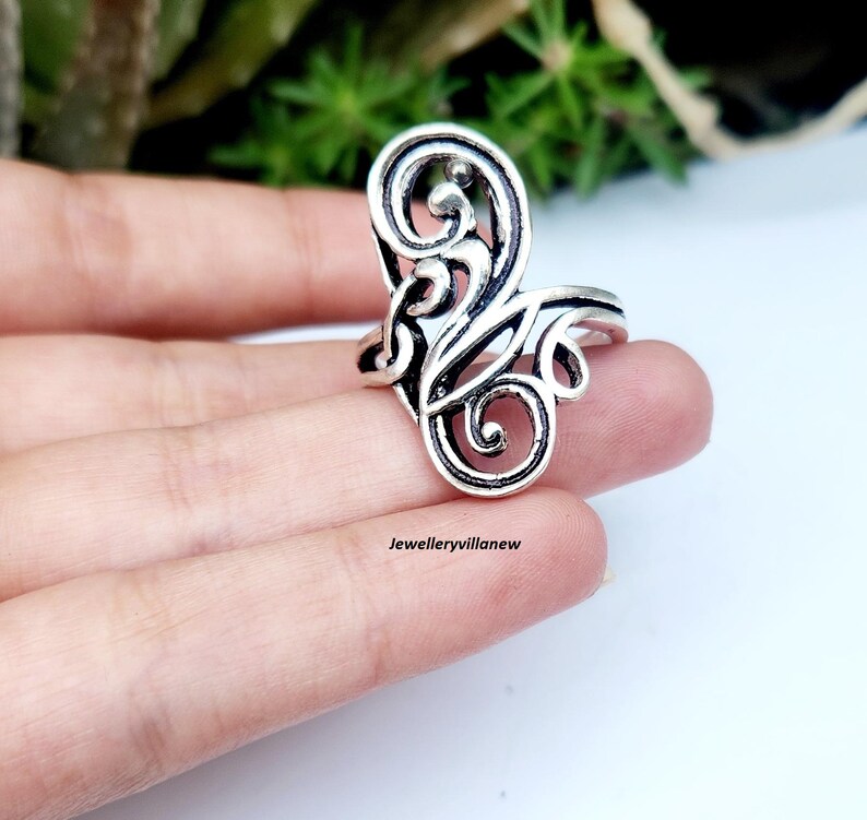 Handmade Ornate Scrolls Sterling Silver Ring, Boho Statement Jewelry - Etsy