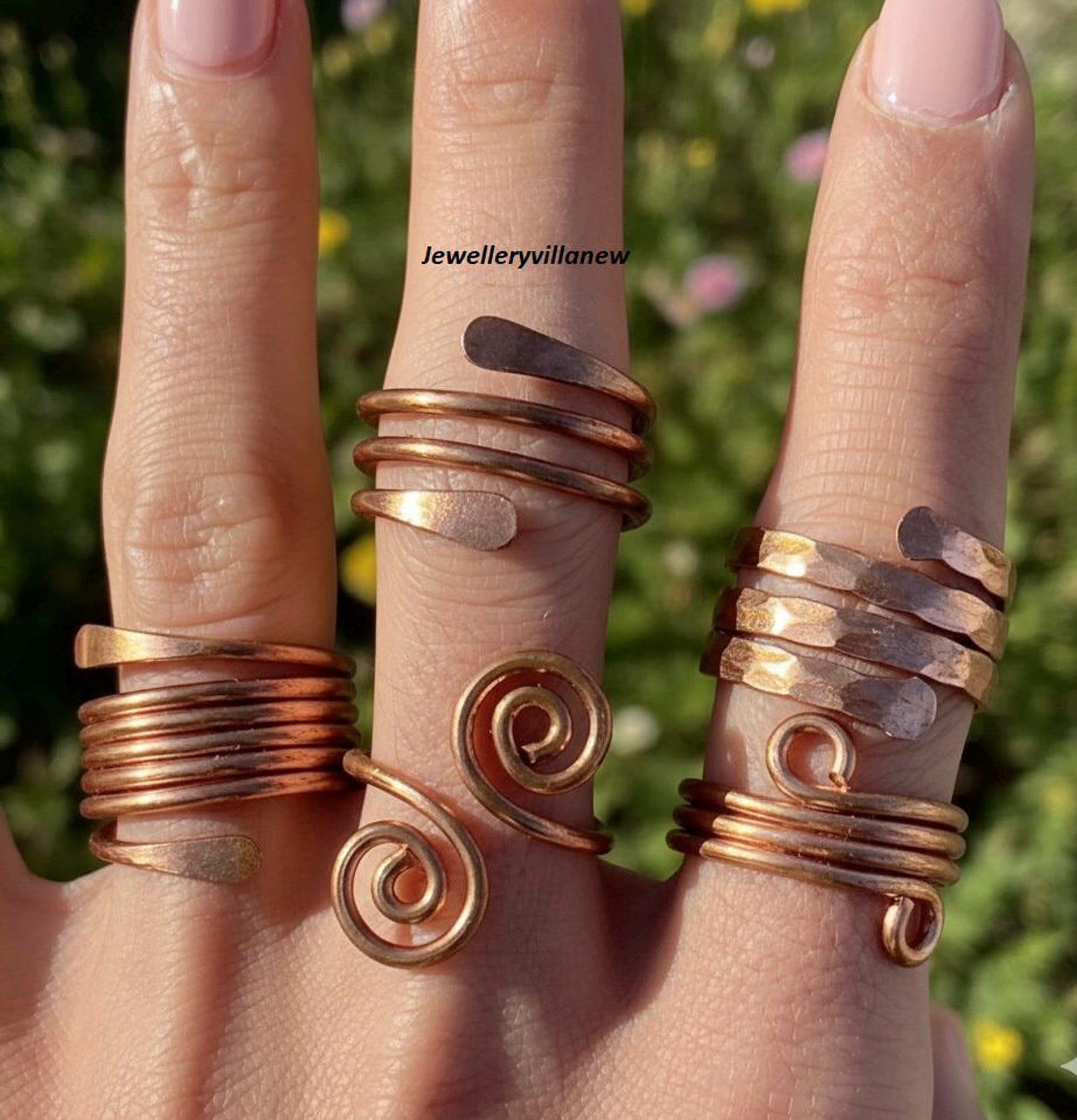 Copper Funky Bands Rings, Handmade Ring, Daily Wear Ring, Couple Copper ...