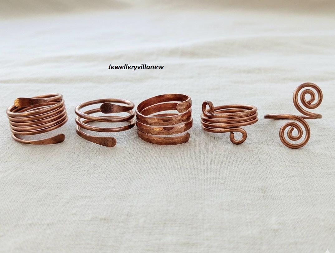 Copper Funky Bands Rings, Handmade Ring, Daily Wear Ring, Couple Copper ...