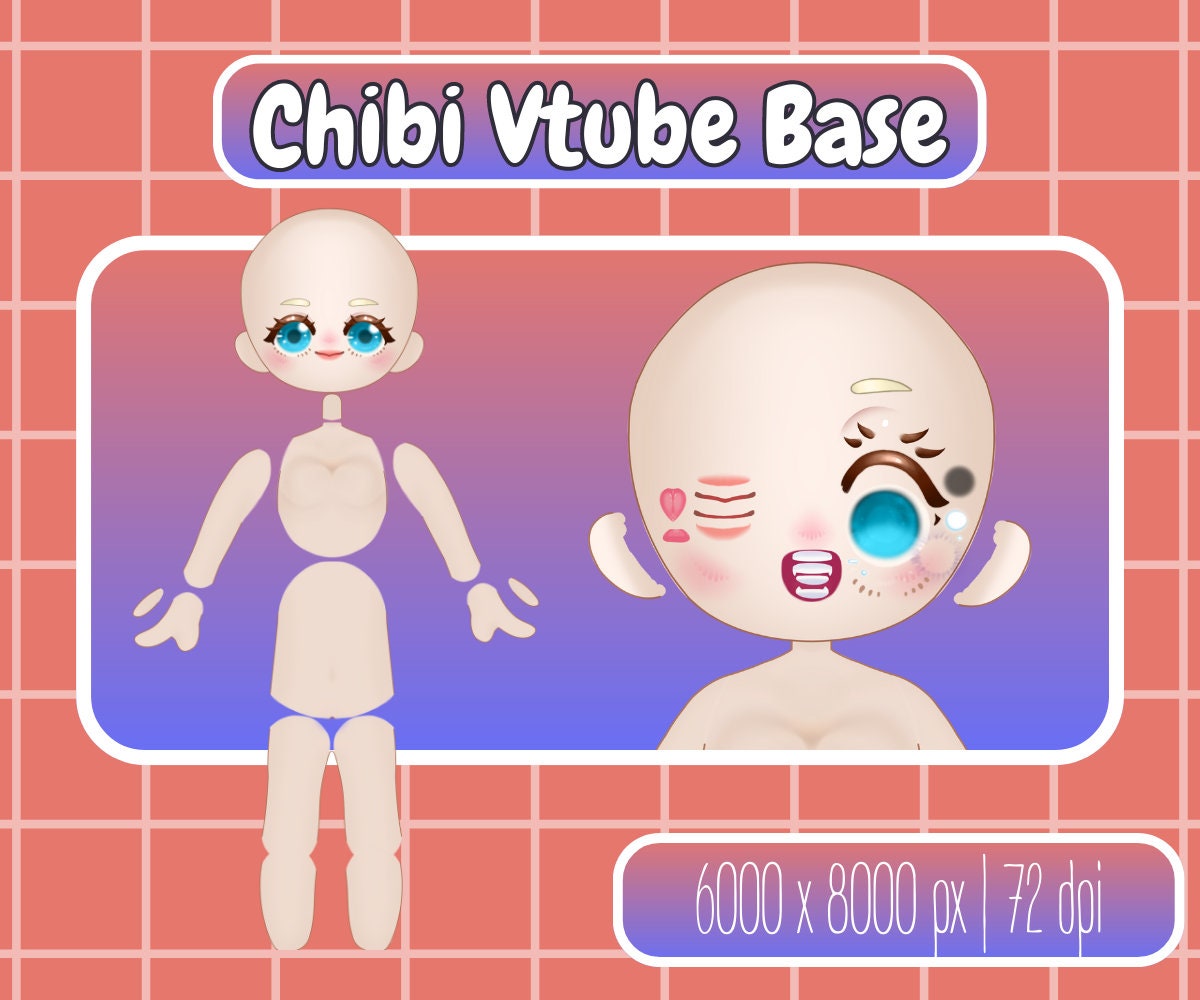 Chibi Vtuber Model Base | 6 Expressions! - Etsy