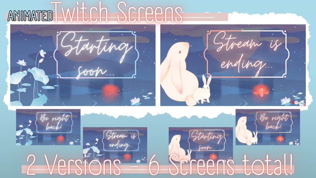 Animated Twitch Screens! 2 Versions Cozy Water Starting, Ending, BRB ...