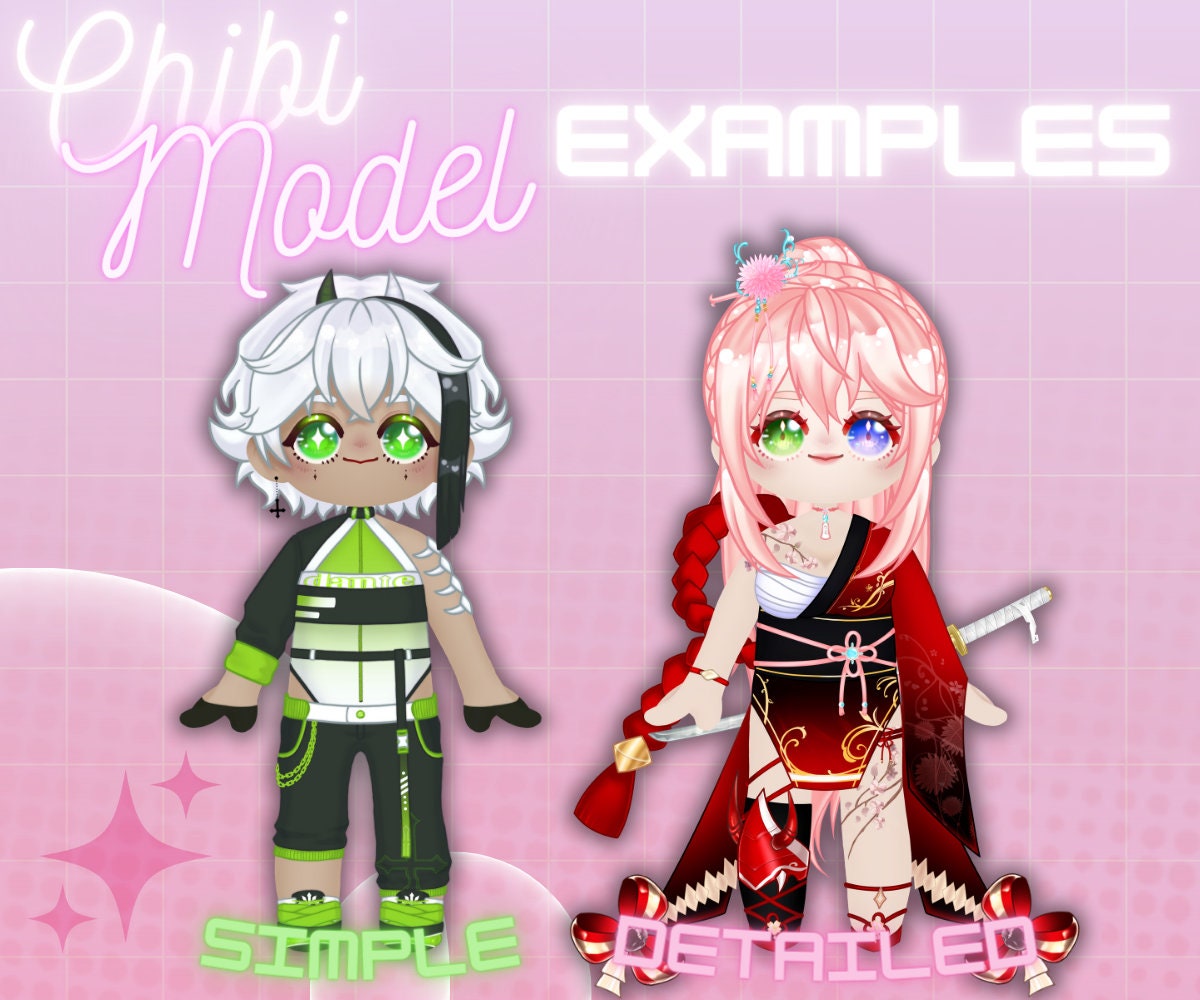 Chibi Vtuber Model Base | 6 Expressions! - Etsy