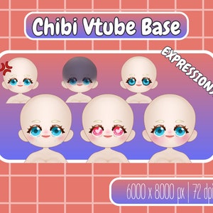 Chibi Vtuber Model Base | 6 Expressions! - Etsy