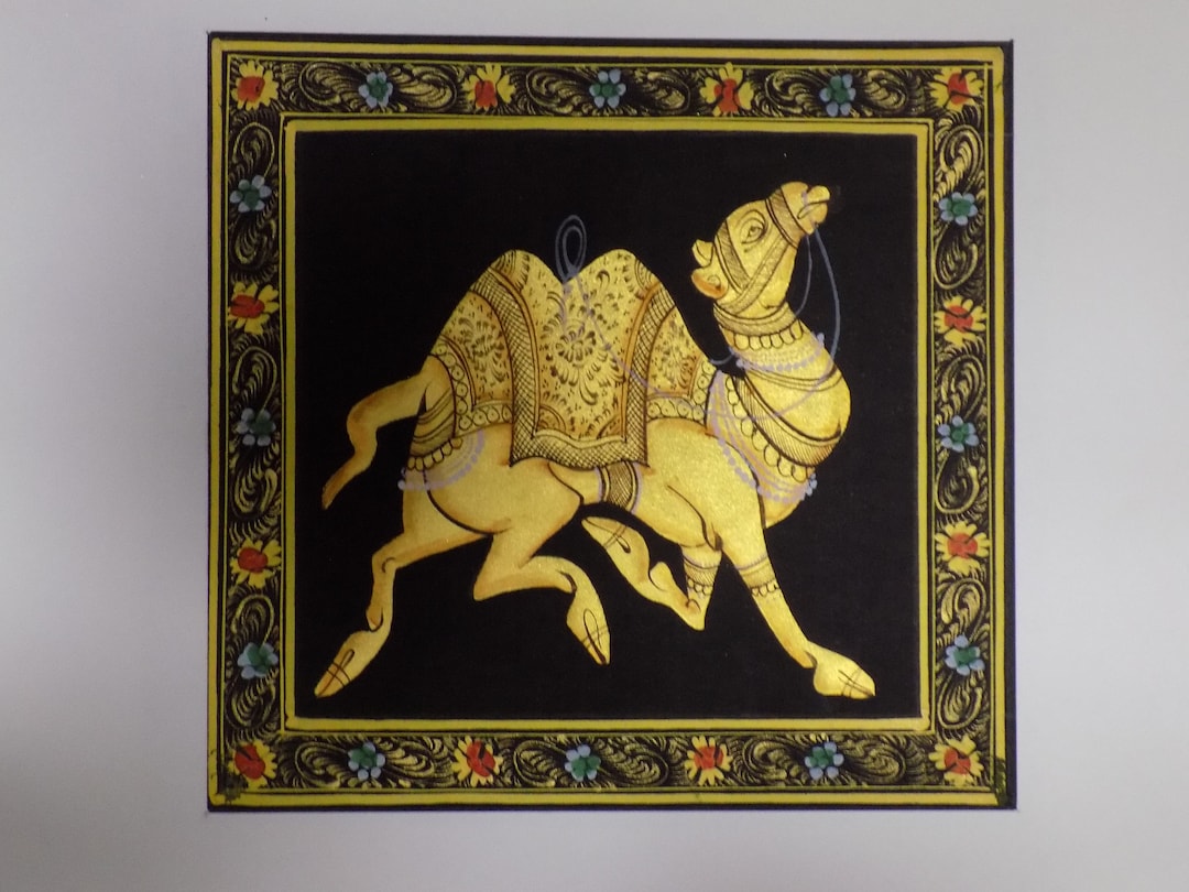 Camel Painting Hand-painted Desert Landscape Art, Exotic Wall Decor ...