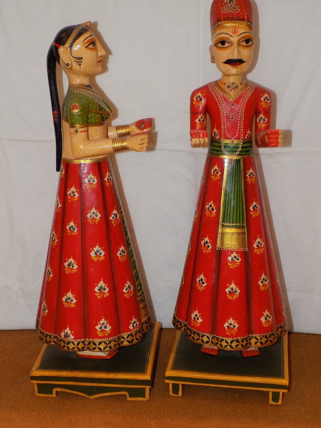 Traditional Indian Art, Wooden Hindu Goddess Gangaur Statue , Hand ...