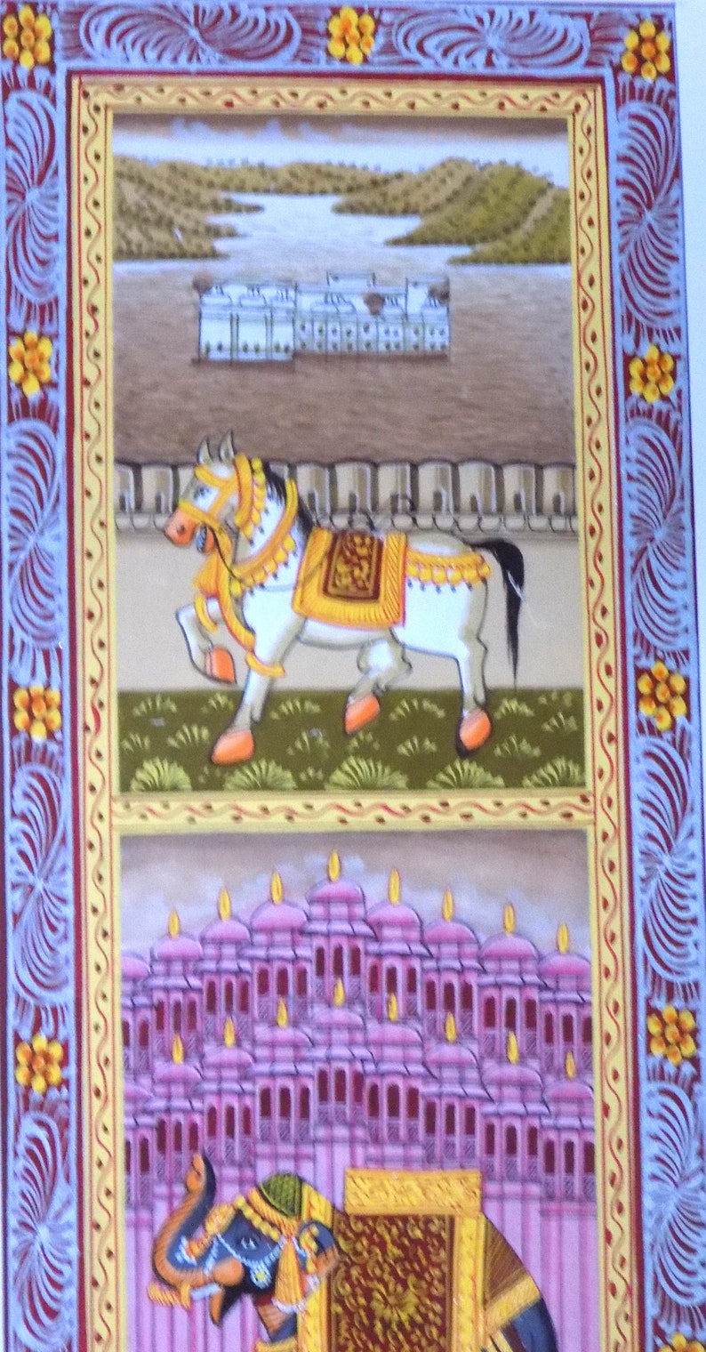 Rajasthani Miniature Painting of Elephant Horse and Came Fine - Etsy