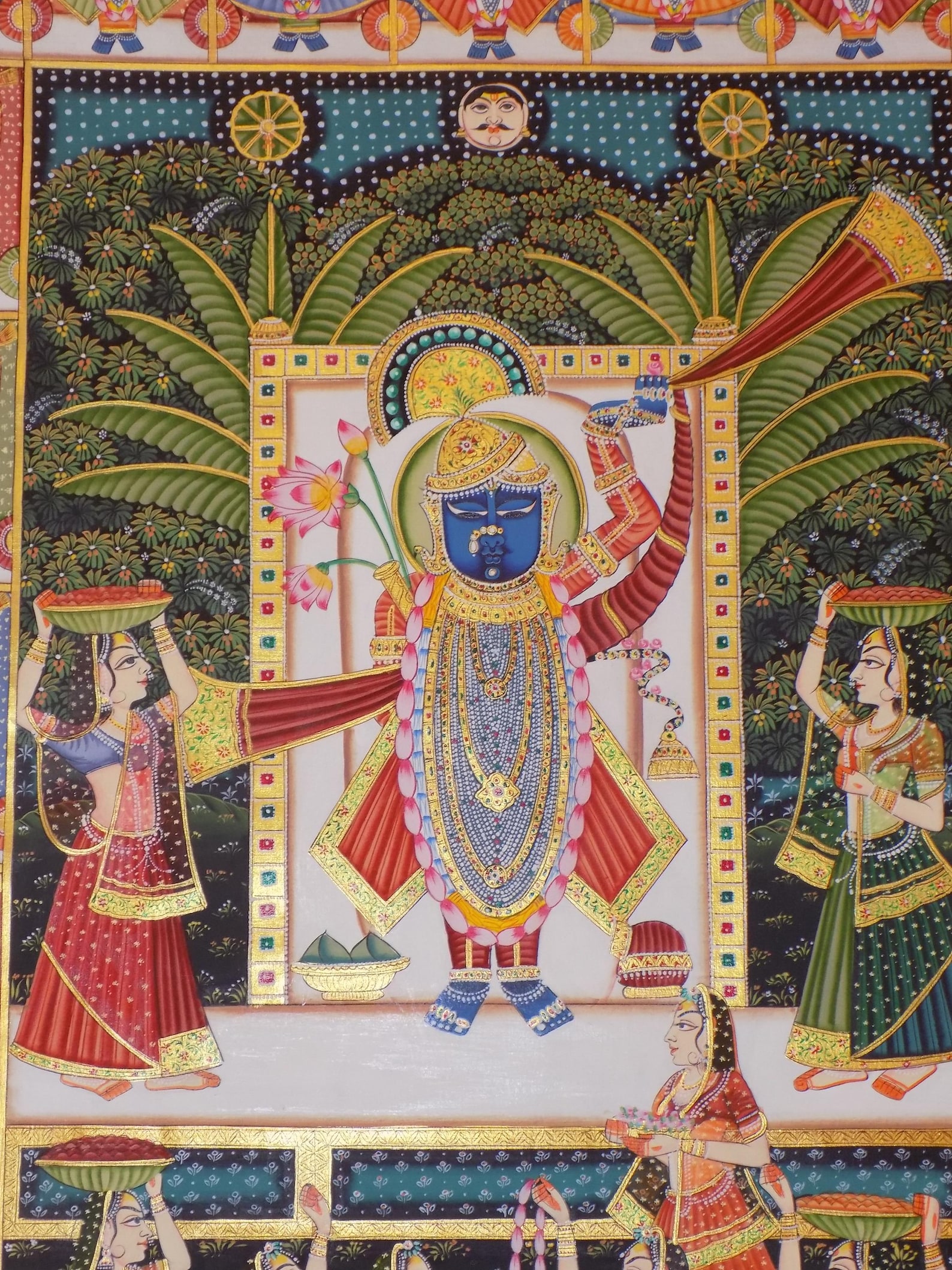 Lord Shrinathji Pichwai Painting, Shrinathji Painting, Traditional Art ...