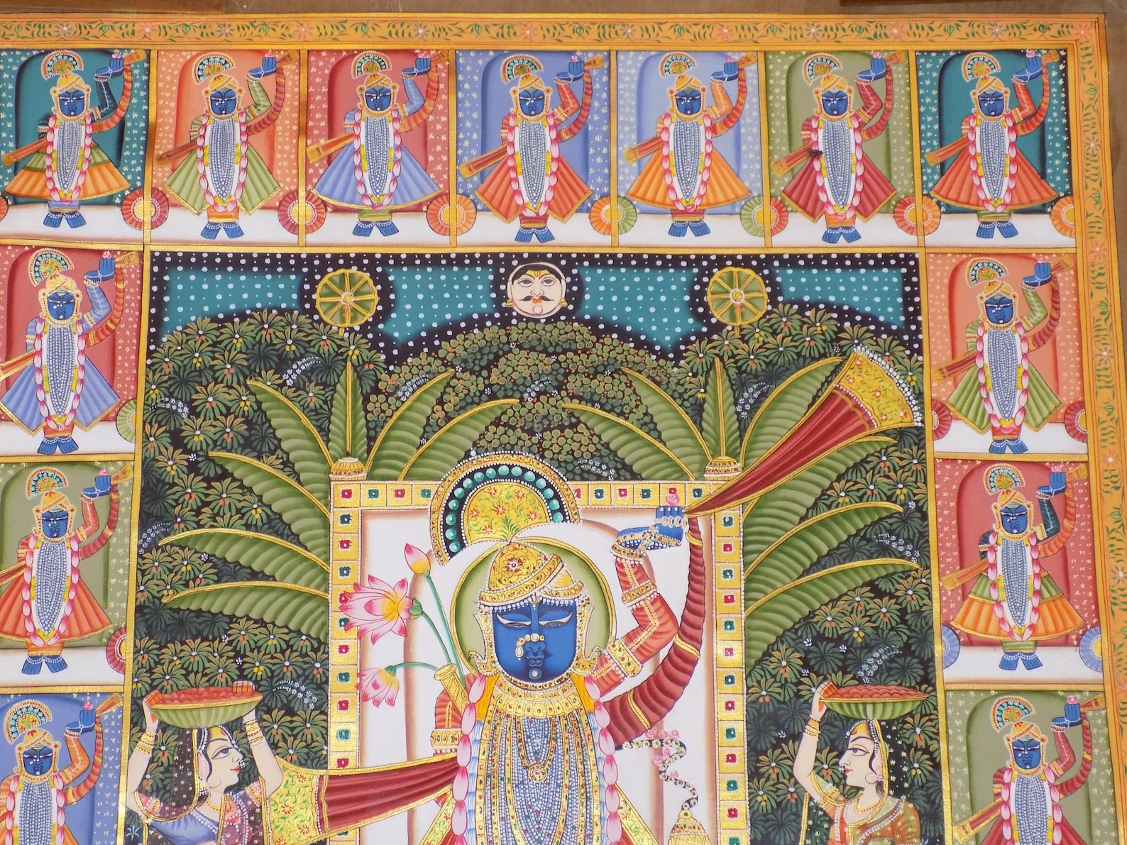 Lord Shrinathji Pichwai Painting, Shrinathji Painting, Traditional Art ...