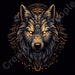 Gothic Golden Wolf Art, Wolf Artwork, Printable Wolf Art, Wolf Portrait ...