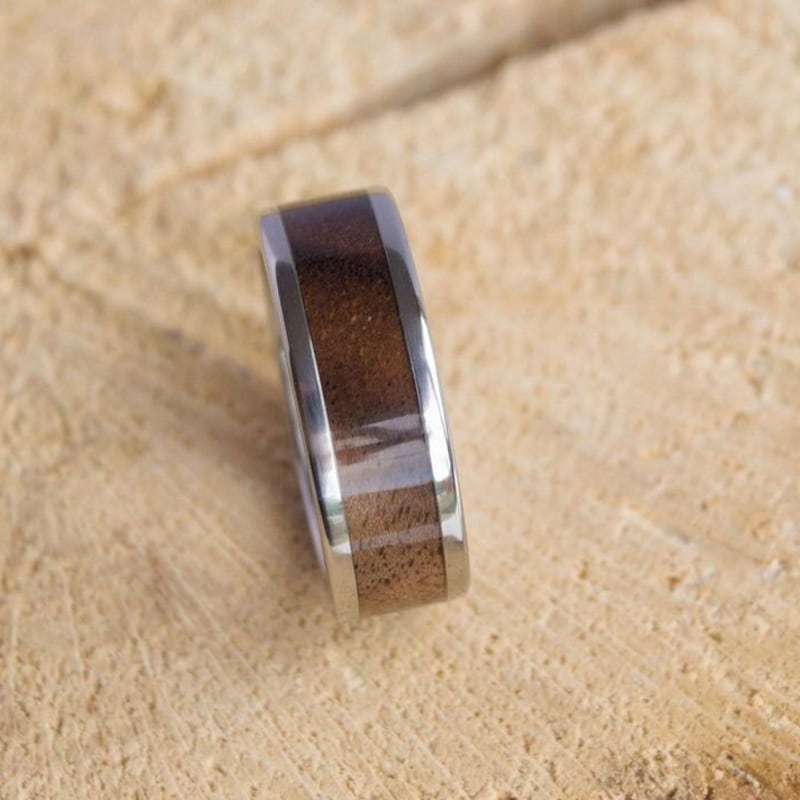 Titanium Wood Ring - Etsy