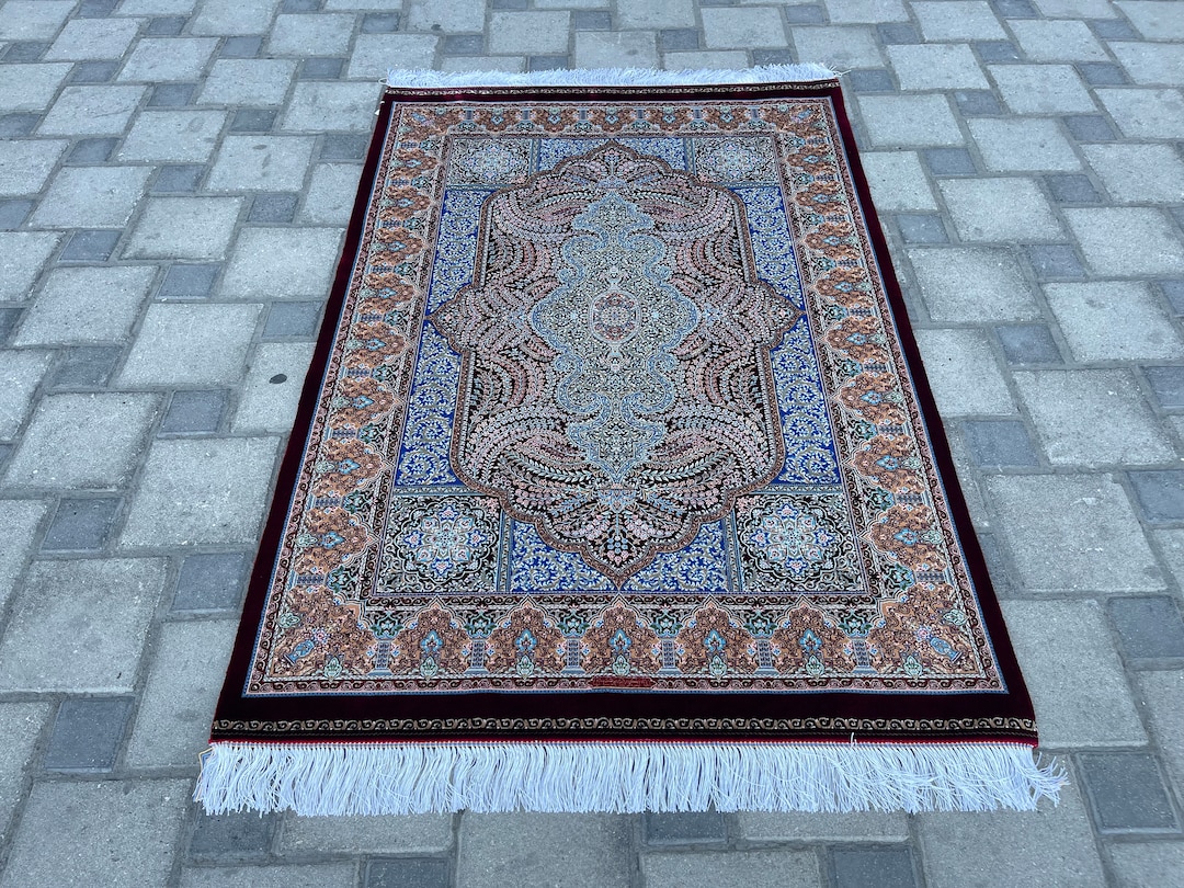 3x5 Classic Red Silk Rug 3x5 Small Silk Rugtop Quality Silk - Etsy