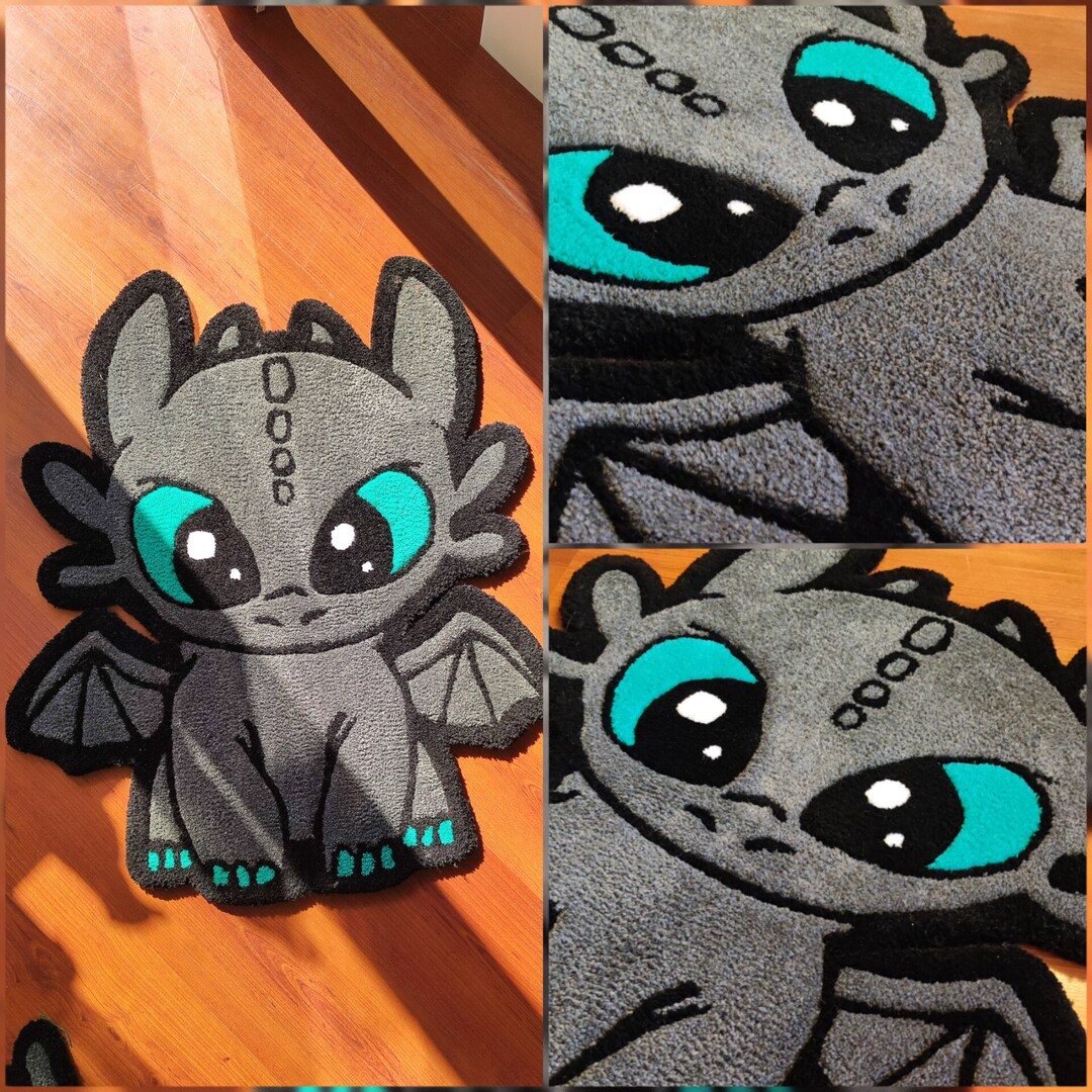 Tufted Hand Made Custom Toothless Dragon Rugs for Kids Bedroom - Etsy