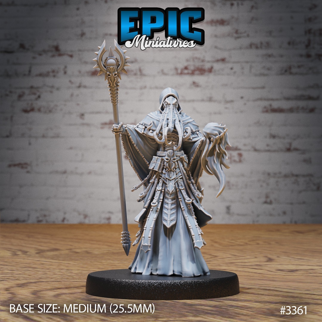 Mind Flayer Lich With Staff Miniature for Dungeons & Dragons Free ...