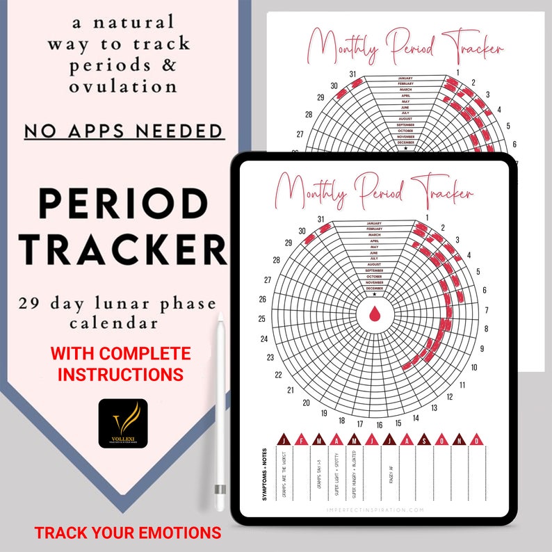 Period Tracker, Ovulation, Mood Tracker, With Lunar Cycle Planner ...