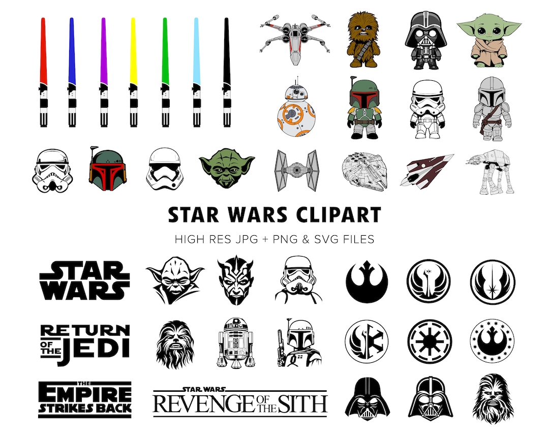 Star Wars - 40+ High Quality Svgs - Star Wars Bundle - Star Wars ...