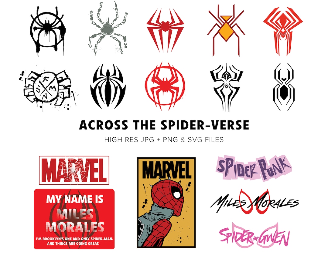 Spiderman - Across the Spider Verse Logos - 20 High Quality SVG/JPG/PNG ...