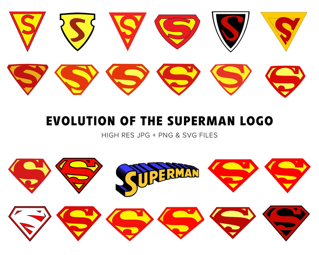 Superman Logos SVG Evolution of Superman Logo 20 High Quality Svgs ...