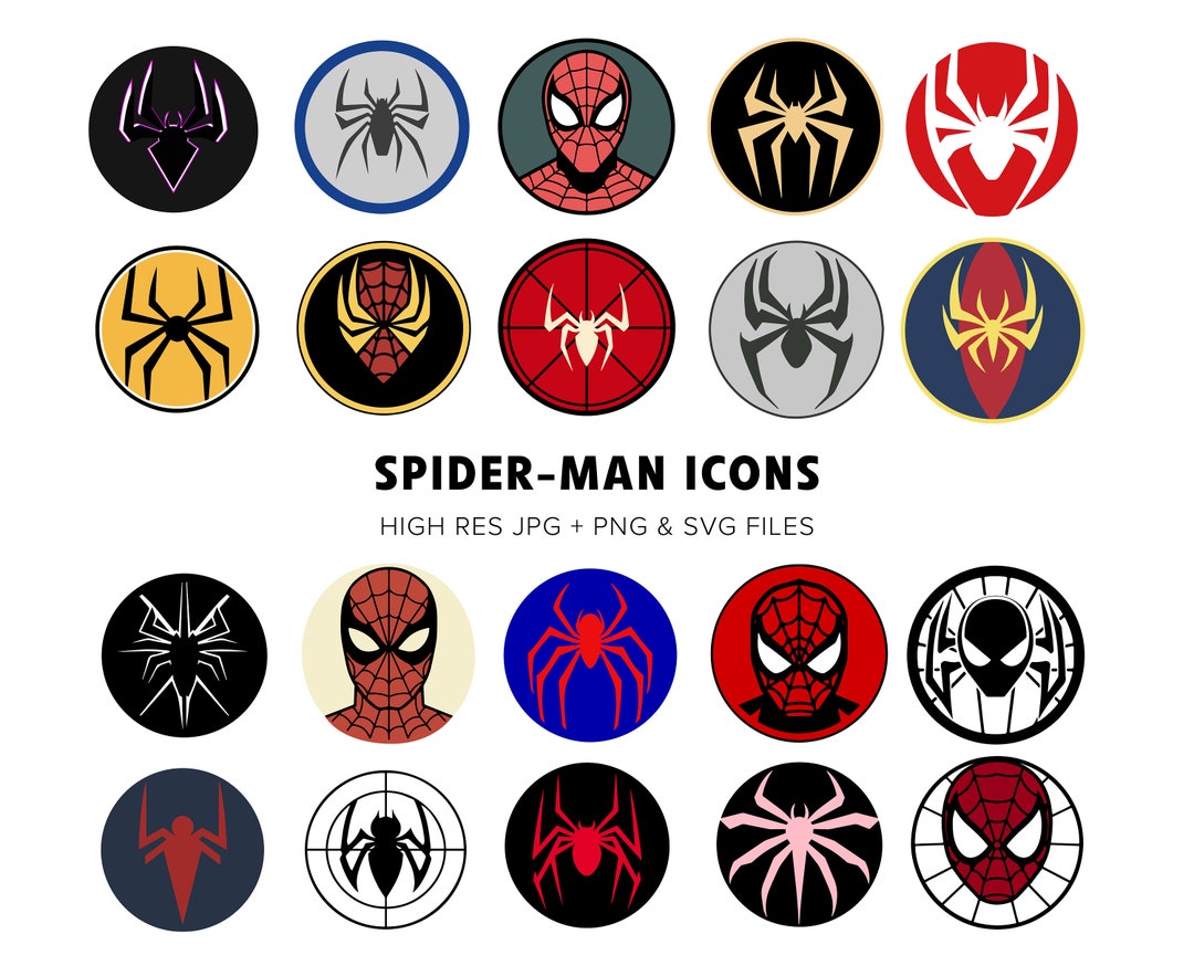 Spiderman - Custom Logos - Spider Icons - 20 High Quality SVG/JPG/PNG ...