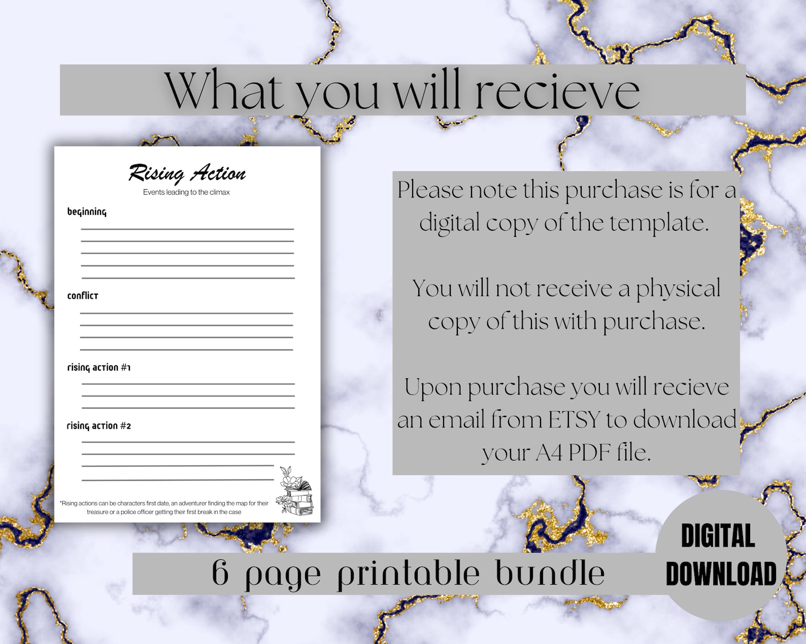 Story Writing Plot Template Planner for Authors, Writers. Plan Your ...