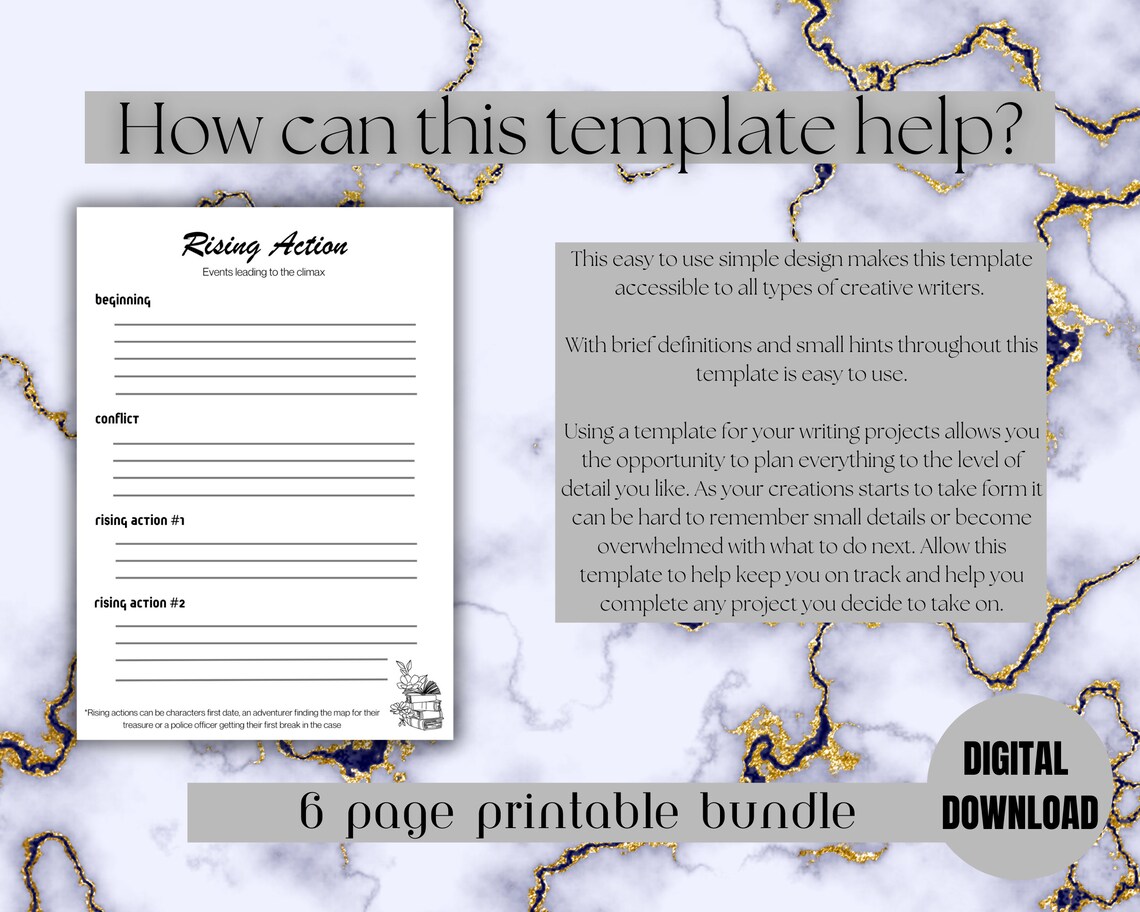 Story Writing Plot Template Planner for Authors, Writers. Plan Your ...
