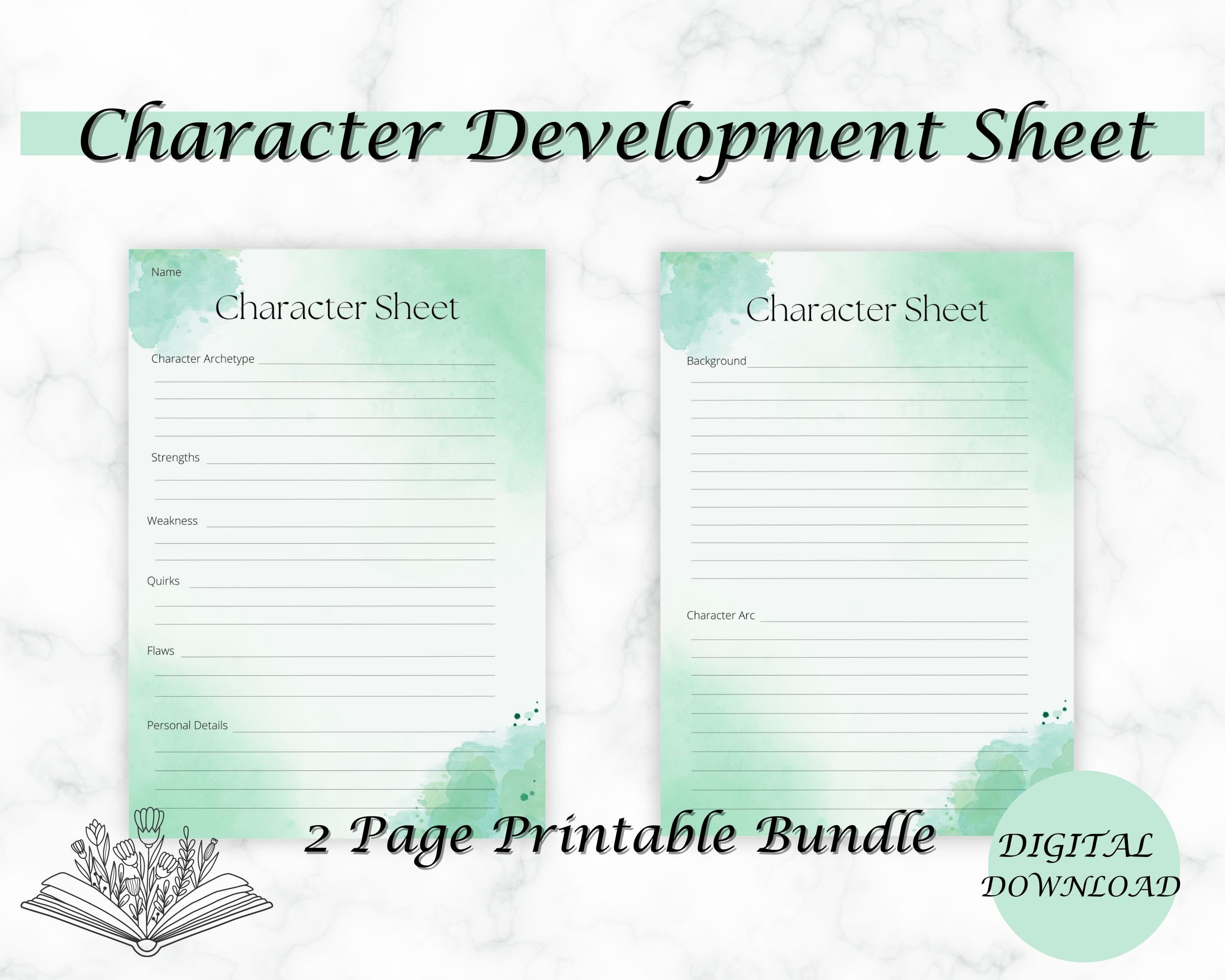 Character Planning Sheet for Authors and Writers, Character Development ...