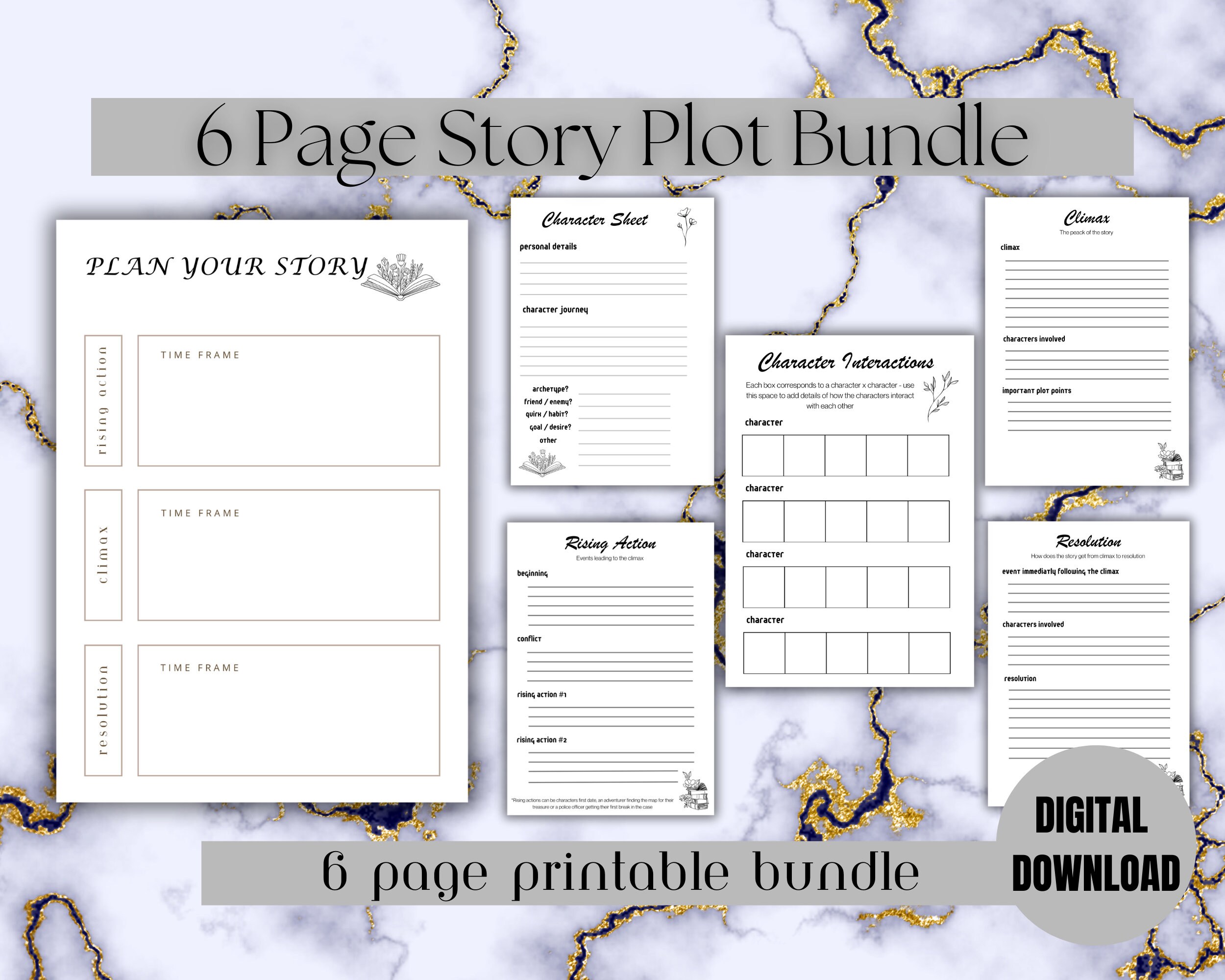 Writers Planner, Writers Kit, Creative Writing Template, Story Planner ...