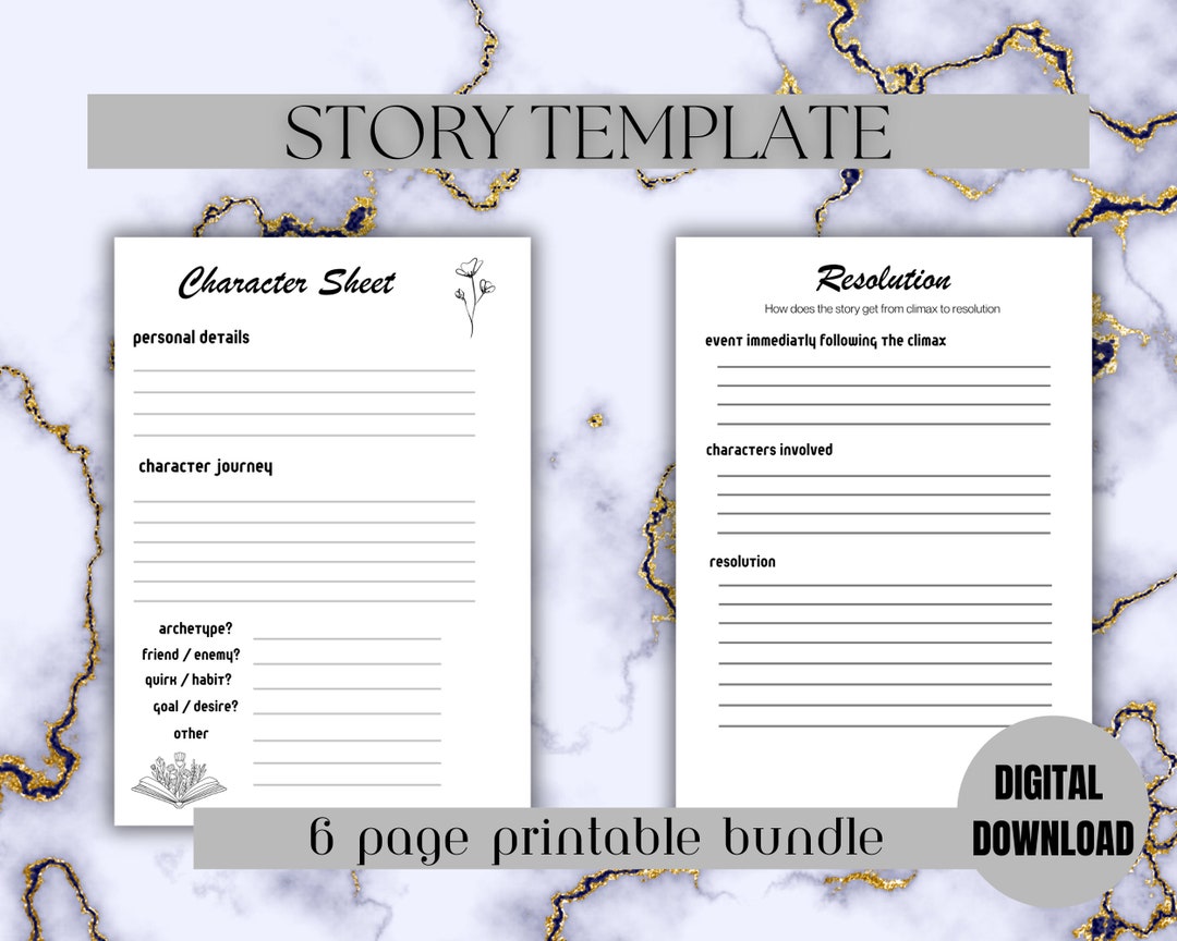 Story Writing Plot Template Planner for Authors, Writers. Plan Your ...