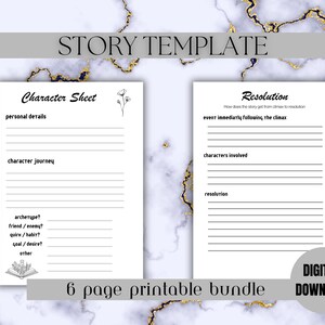 Story Writing Plot Template Planner for Authors, Writers. Plan Your ...