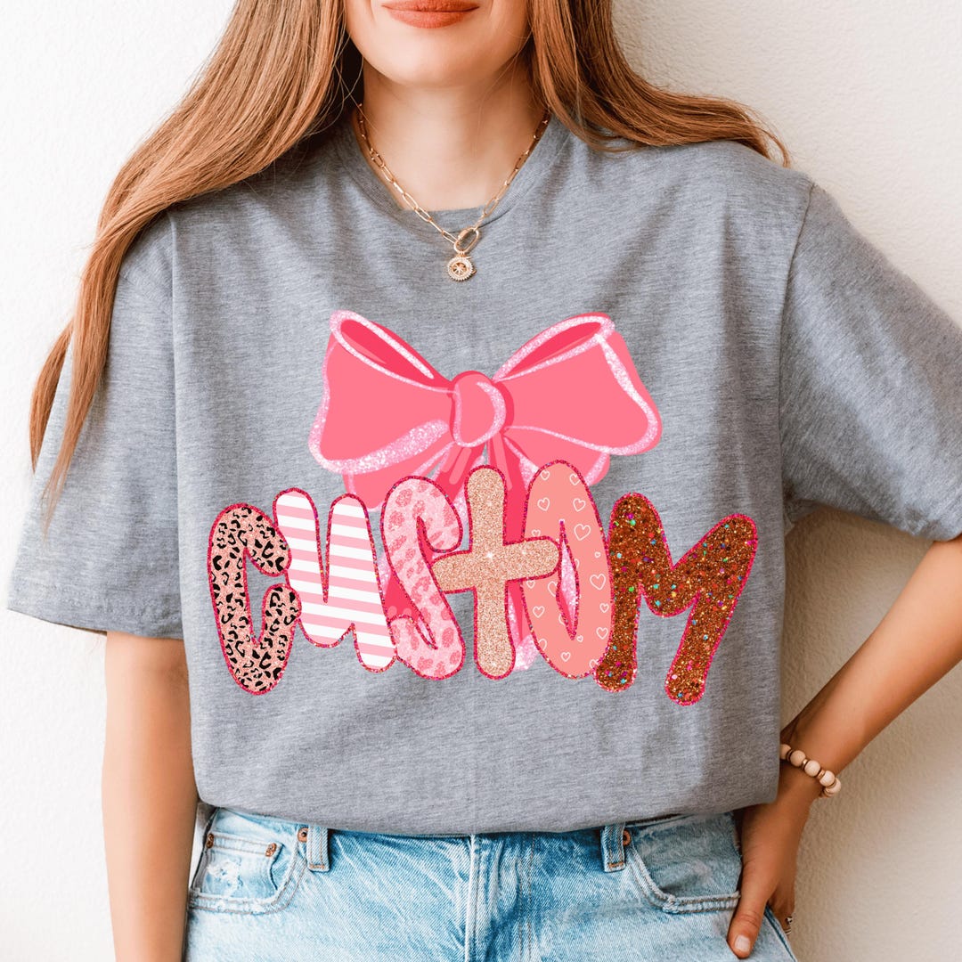 Custom Name Bow PNG, Pink Preppy Design (digital Download) - Etsy